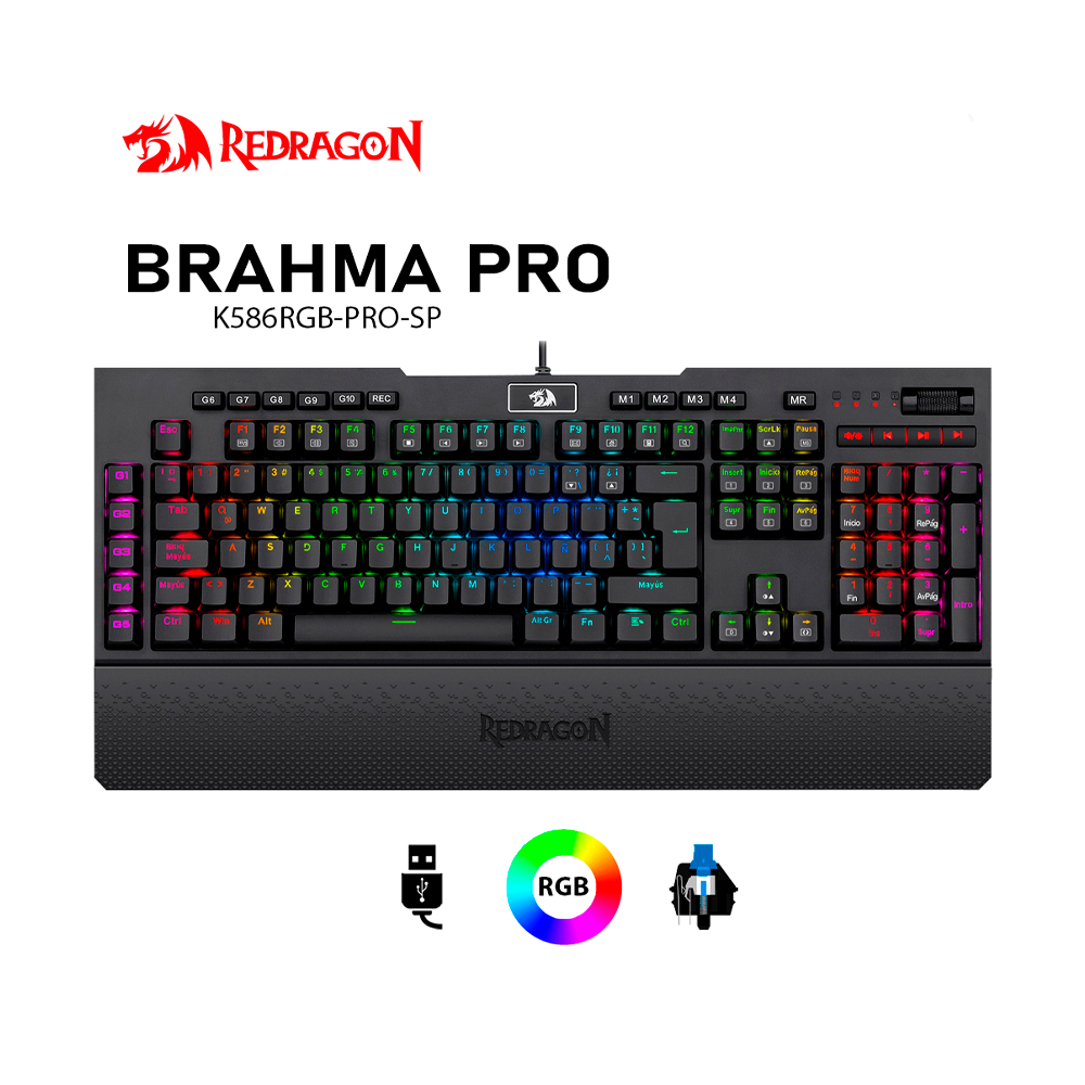 Redragon BRAHMA K586 RGB Mechanical Blue Switchs – Eagle Computer
